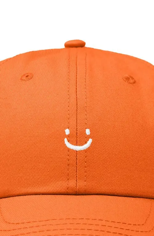 DALIX Smile Embroidered Baseball Cap - Orange