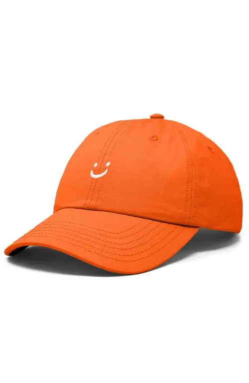 DALIX Smile Embroidered Baseball Cap - Orange
