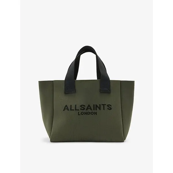 ALLSAINTS Izzy Mini Logo-jacquard Woven Tote - Olive Green