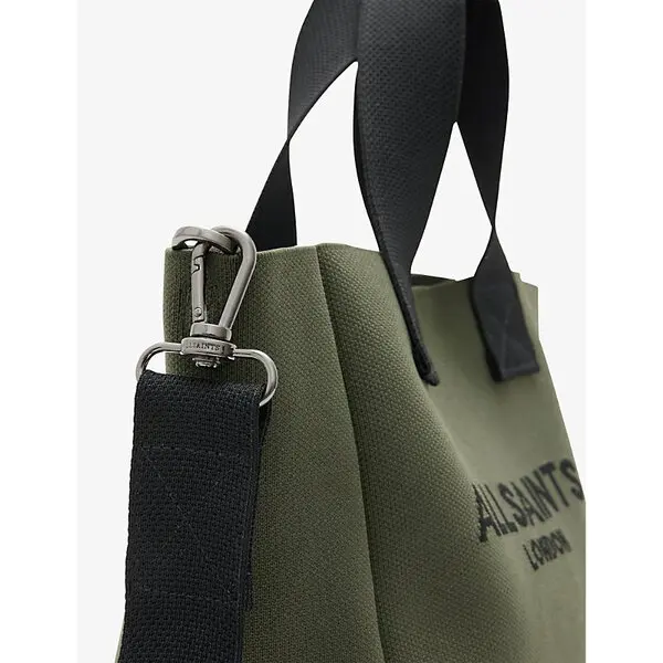 ALLSAINTS Izzy Mini Logo-jacquard Woven Tote - Olive Green