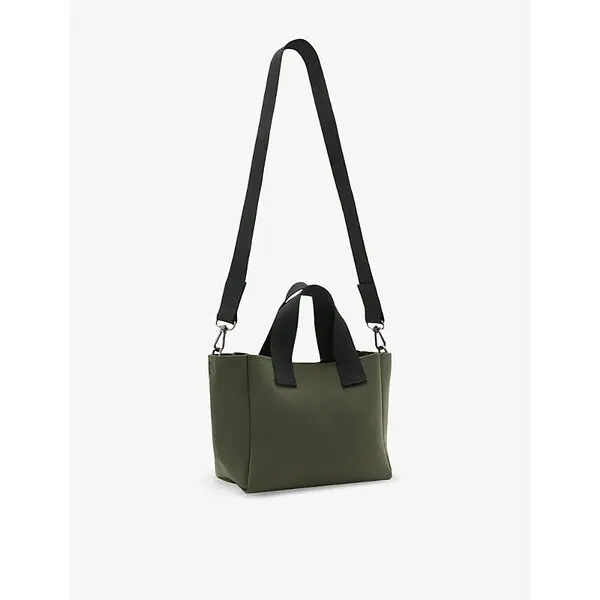 ALLSAINTS Izzy Mini Logo-jacquard Woven Tote - Olive Green