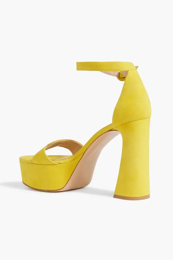 GIANVITO ROSSI Holly Suede Platform Sandals - Yellow