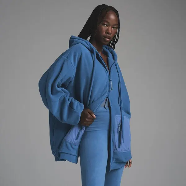Skims Fleece Lounge Oversized Hoodie - Azure | Editorialist