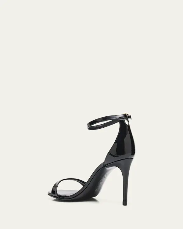 STUART WEITZMAN Nudist Ii 75 Patent Leather Sandals - Black