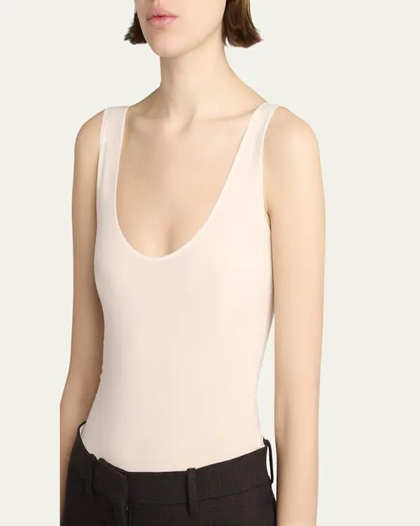 THE ROW Mandie Scoop-neck Sleeveless Bodysuit - Ivory