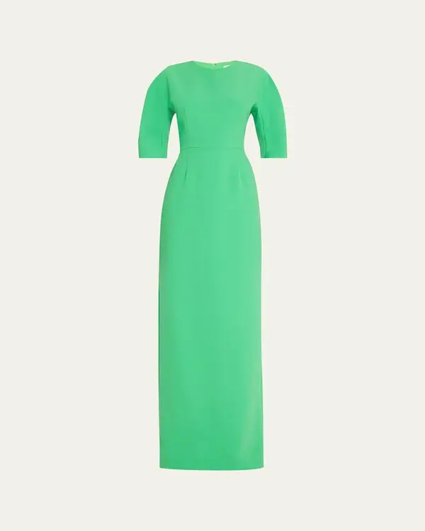Rickie Freeman For Teri Jon Elbow-sleeve Column Gown
