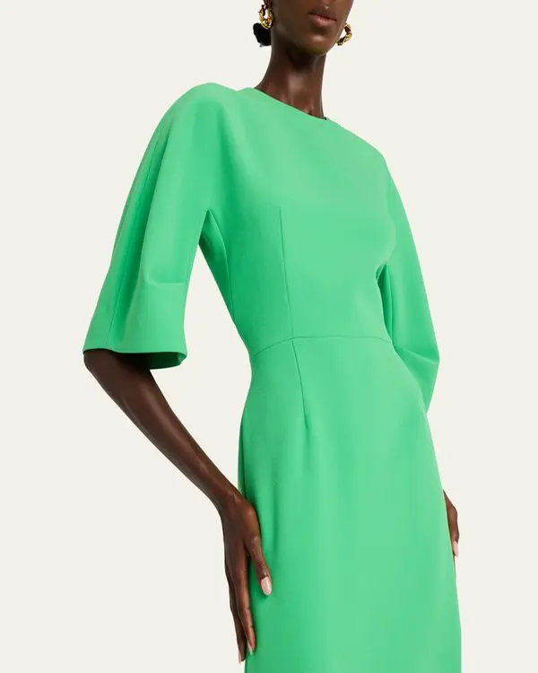Rickie Freeman For Teri Jon Elbow-sleeve Column Gown