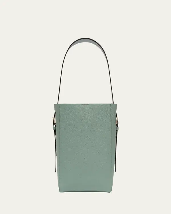 VALEXTRA Secchiello Small Leather Bucket Bag - Eucalipto