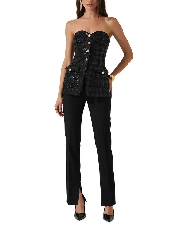 Astr The Label Milani Sequined Strapless Top