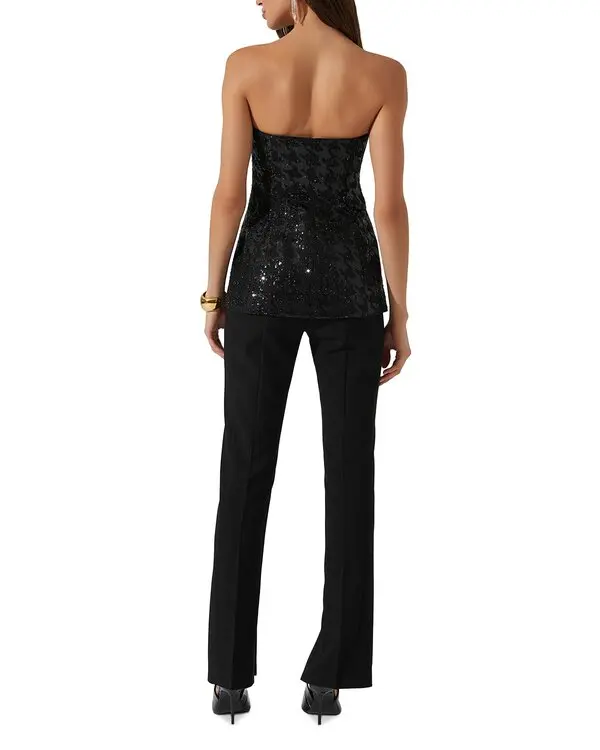 Astr The Label Milani Sequined Strapless Top