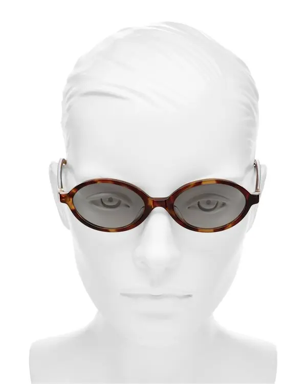 Miu Miu Regard Oval Blue Light Glasses, 50mm - Gray