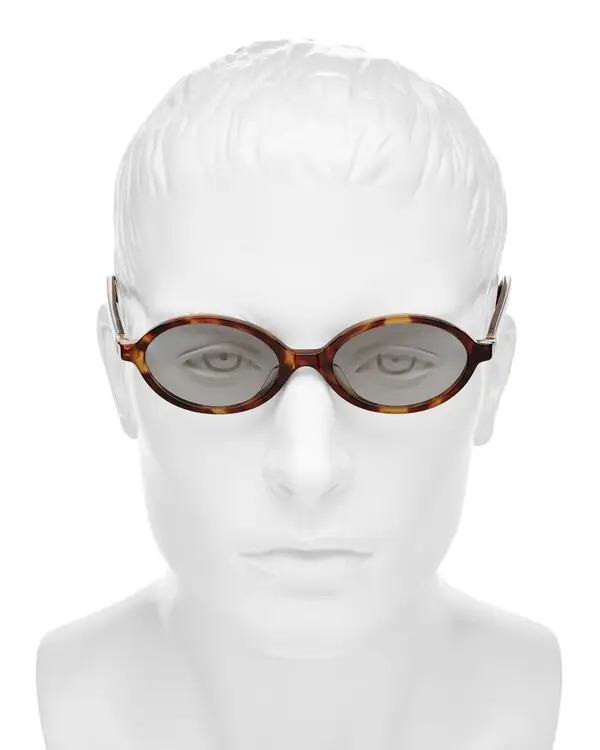 Miu Miu Regard Oval Blue Light Glasses, 50mm - Gray