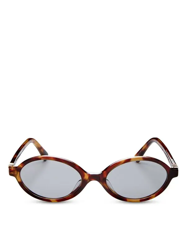 Miu Miu Regard Oval Blue Light Glasses, 50mm - Gray