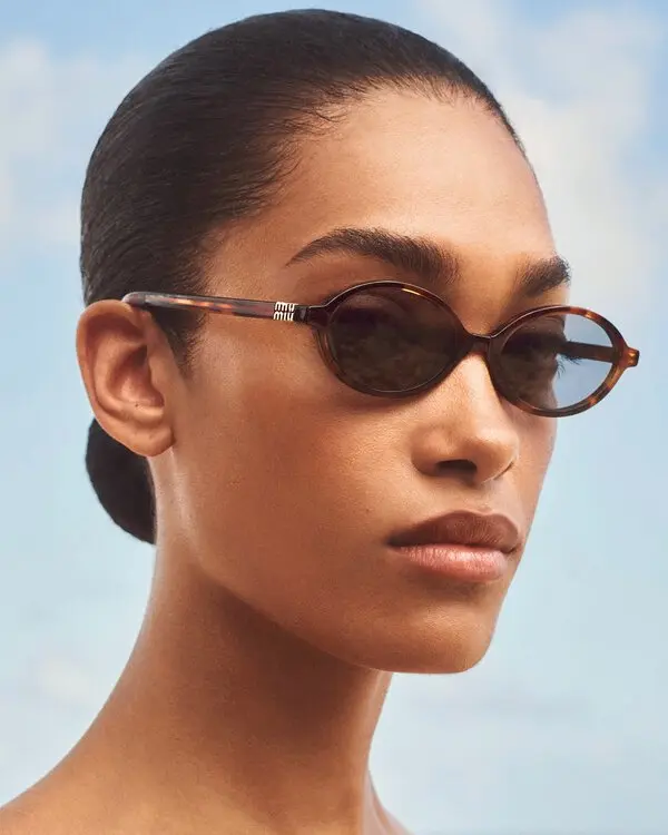 Miu Miu Regard Oval Blue Light Glasses, 50mm - Gray