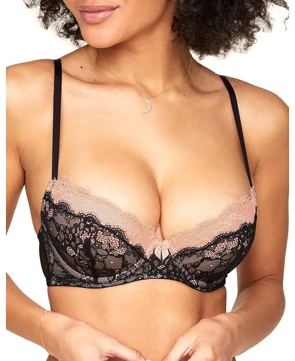 ADORE ME Emanuelly Push Up Balconette Bra - Black/beige