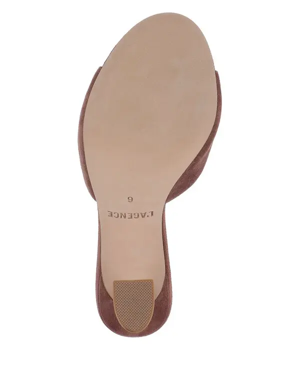 L'Agence Avery High Heel Slide Sandals - Hazel Suede