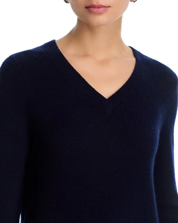 Bloomingdale'S C Exclusive V-neck Cashmere Sweater - Navy