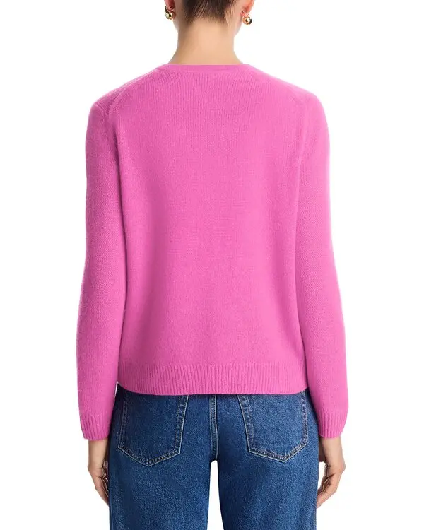 Bloomingdale'S C Crewneck Cardigan Sweater - Candy Pink