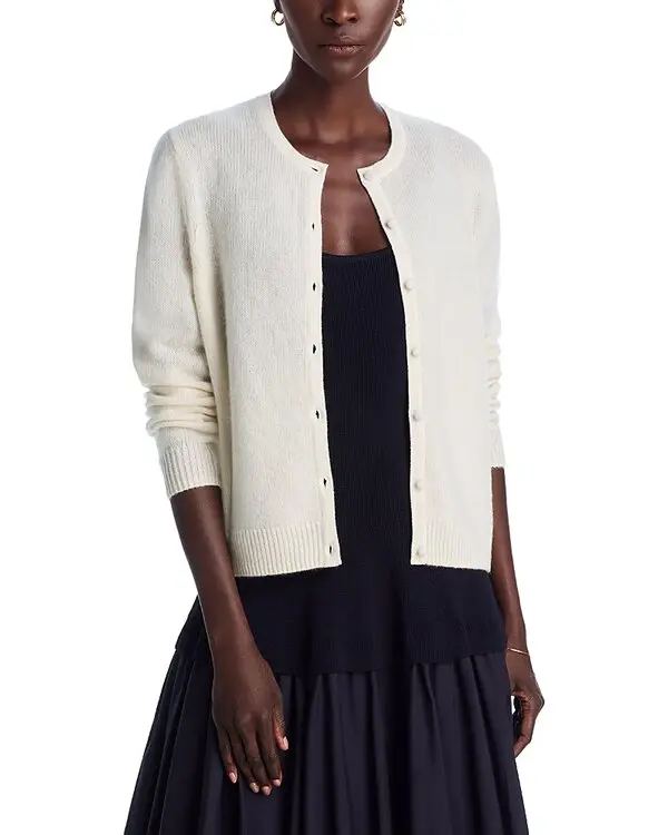 Bloomingdale'S C Crewneck Cardigan Sweater - Ivory