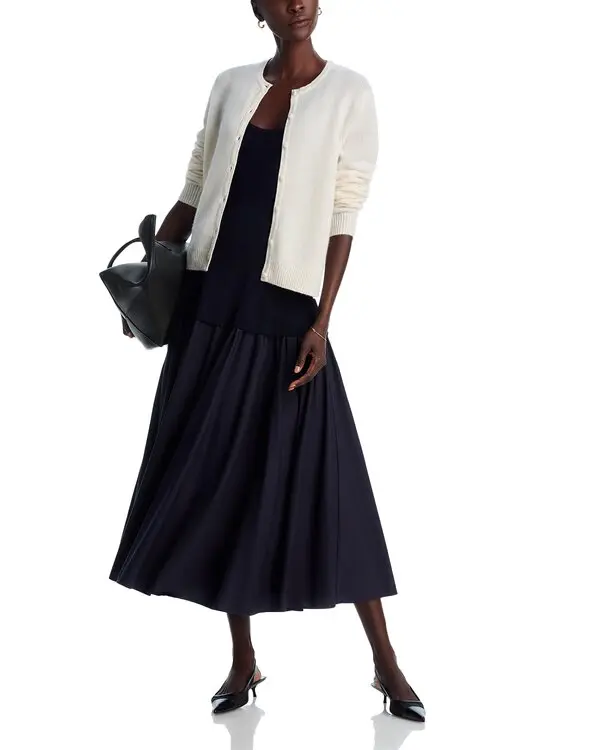 Bloomingdale'S C Crewneck Cardigan Sweater - Ivory