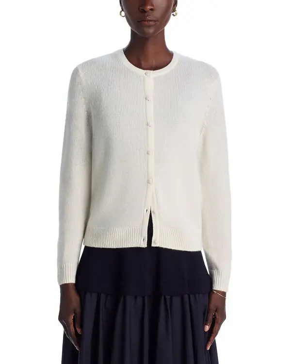 Bloomingdale'S C Crewneck Cardigan Sweater - Ivory