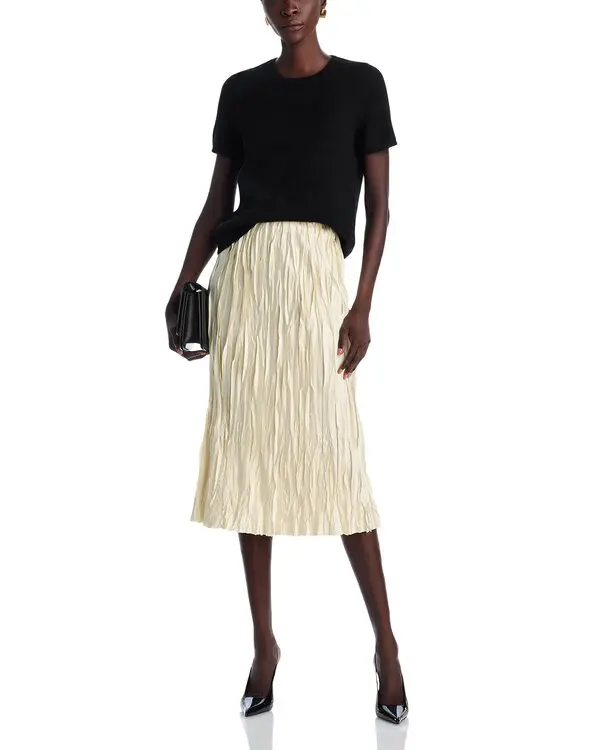 Bloomingdale'S C Exclusive Cashmere Short Sleeve Shell Top - Black