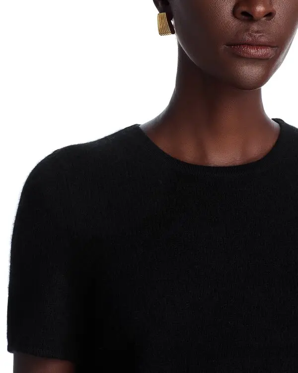 Bloomingdale'S C Exclusive Cashmere Short Sleeve Shell Top - Black