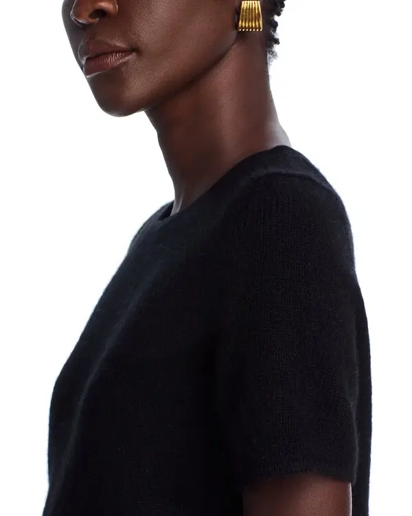 Bloomingdale'S C Exclusive Cashmere Short Sleeve Shell Top - Black