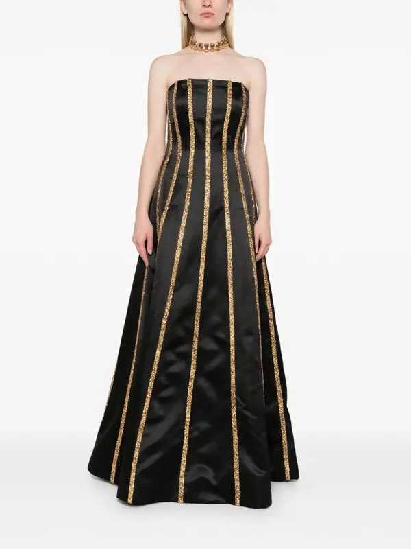 JEAN-LOUIS SABAJI Strapless A-line Maxi Dress