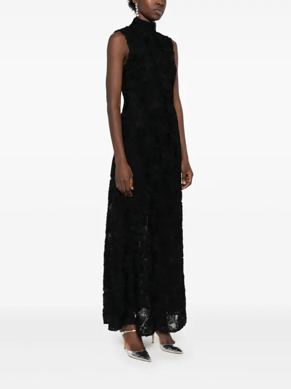 ROTATE BY BIRGER CHRISTENSEN Flower-mesh Maxi Dress - Black