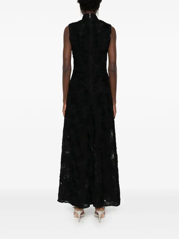 ROTATE BY BIRGER CHRISTENSEN Flower-mesh Maxi Dress - Black
