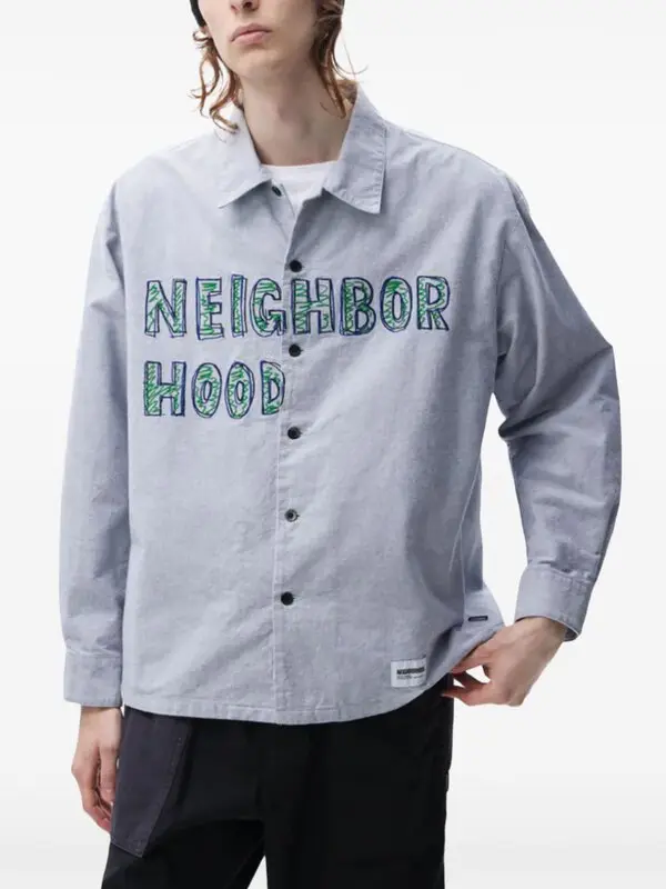 NEIGHBORHOOD Logo-embroidered Shirt - Grey