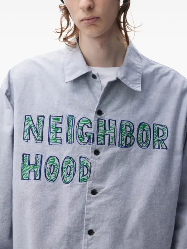 NEIGHBORHOOD Logo-embroidered Shirt - Grey