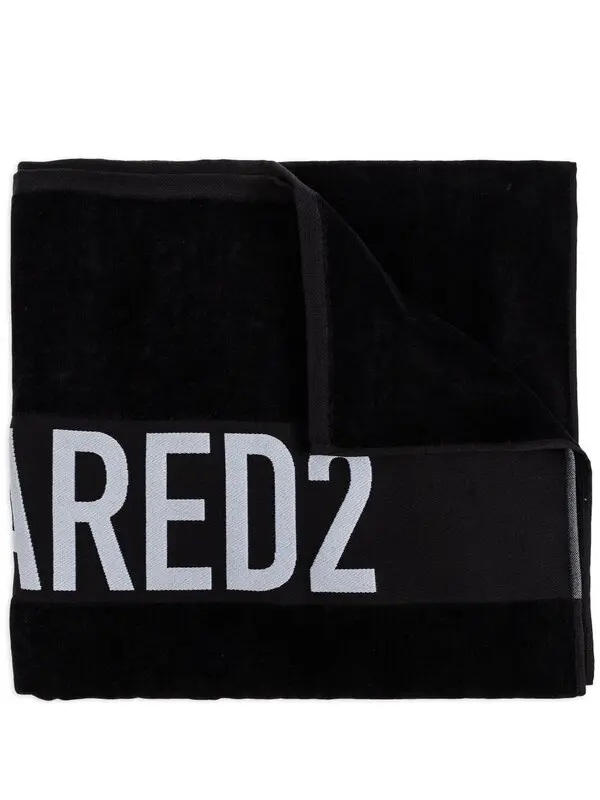 Dsquared2 Logo-intarsia Beach Towel - Black
