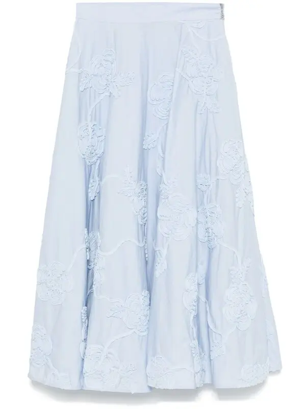 ROTATE BY BIRGER CHRISTENSEN Floral-appliqué Maxi Skirt - Blue