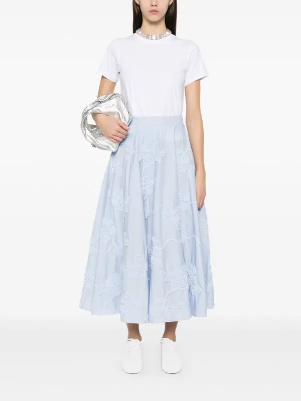 ROTATE BY BIRGER CHRISTENSEN Floral-appliqué Maxi Skirt - Blue