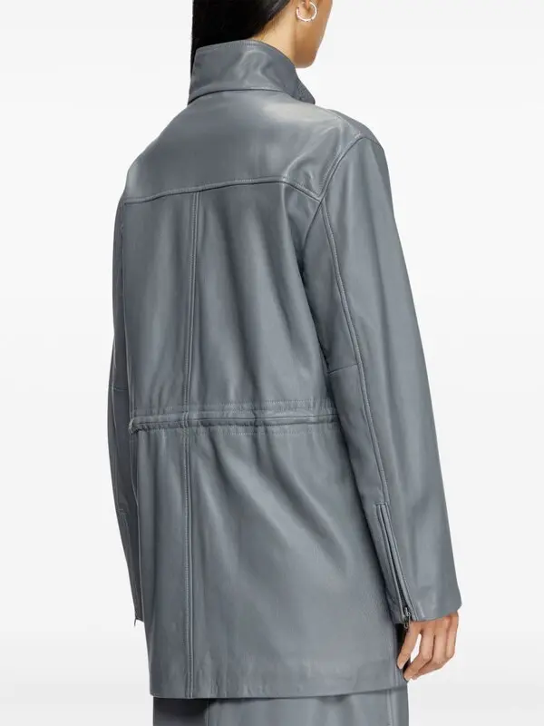 DIESEL® L-wen Leather Jacket - Grey