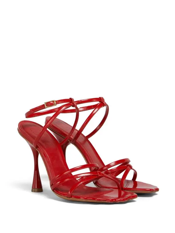 Marni Leather High Heel Sandals - Red
