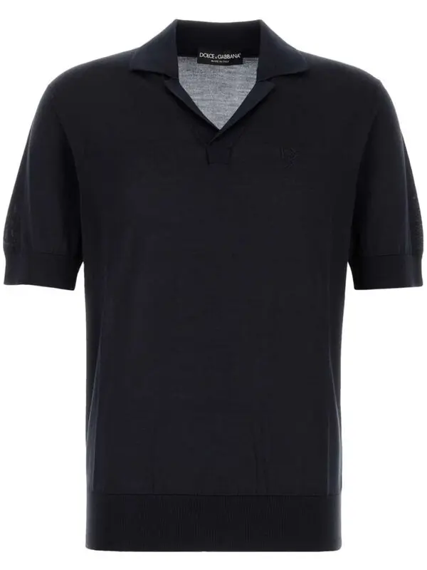 Dolce & Gabbana Silk Polo Shirt - Blue
