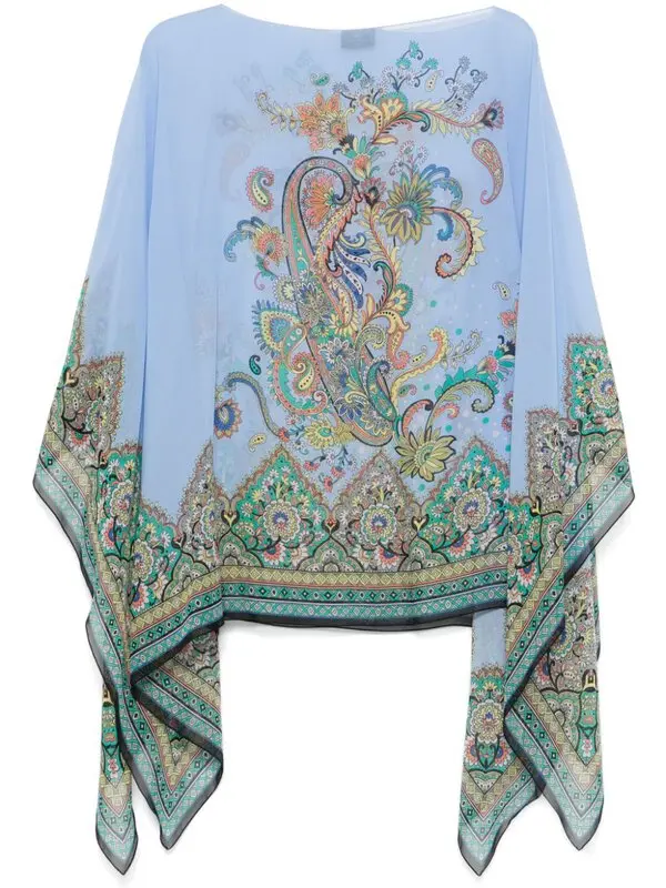 Etro Printed Silk Cape