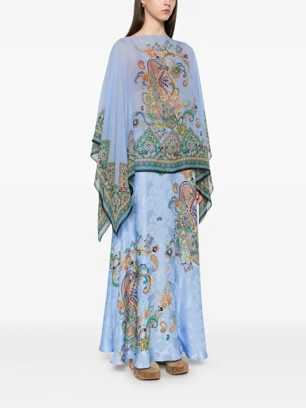 Etro Printed Silk Cape