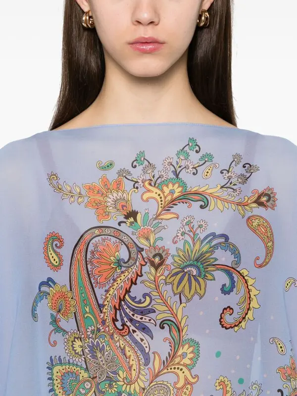Etro Printed Silk Cape