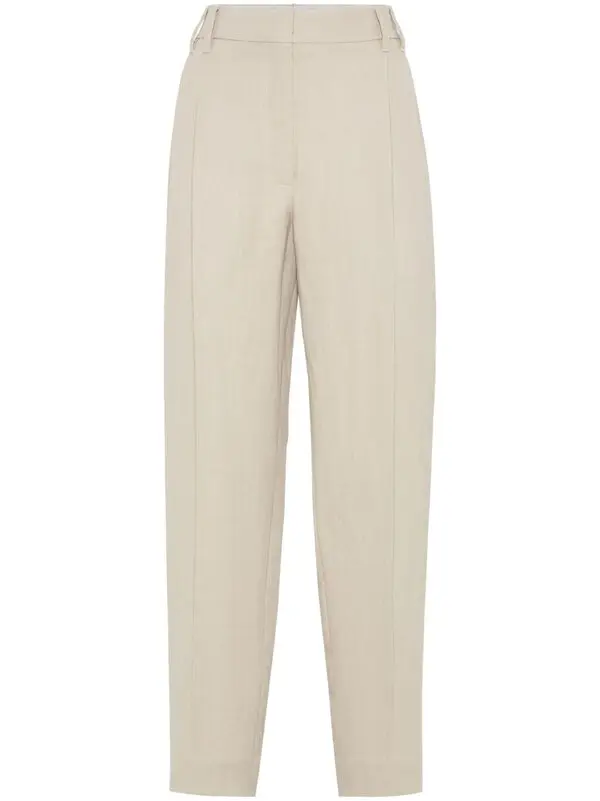 Brunello Cucinelli Twill Slouchy Trousers - Neutrals