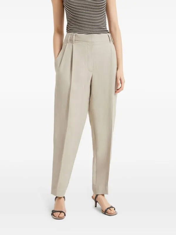 Brunello Cucinelli Twill Slouchy Trousers - Neutrals