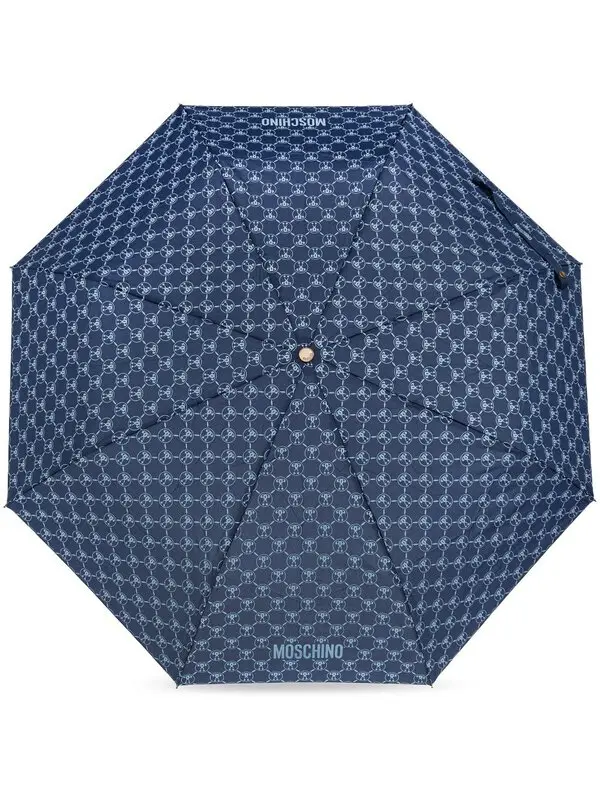 Moschino Monogram-pattern Umbrella - Blue