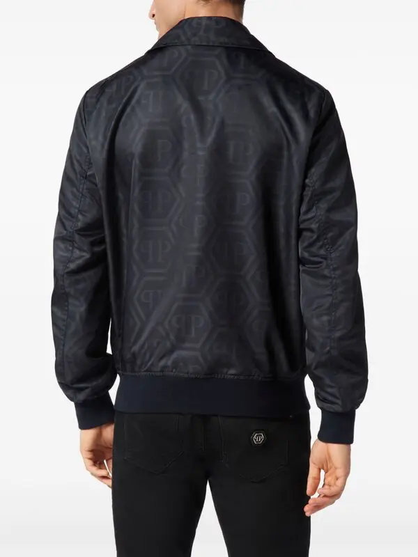 Philipp Plein Monogram Jacquard Bomber Jacket - Blue