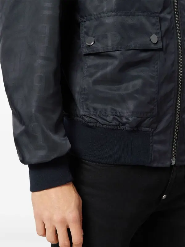 Philipp Plein Monogram Jacquard Bomber Jacket - Blue