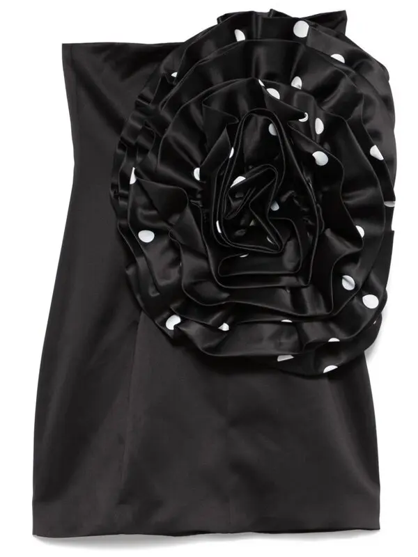 ROTATE BY BIRGER CHRISTENSEN Big Flower Mini Dress - Black