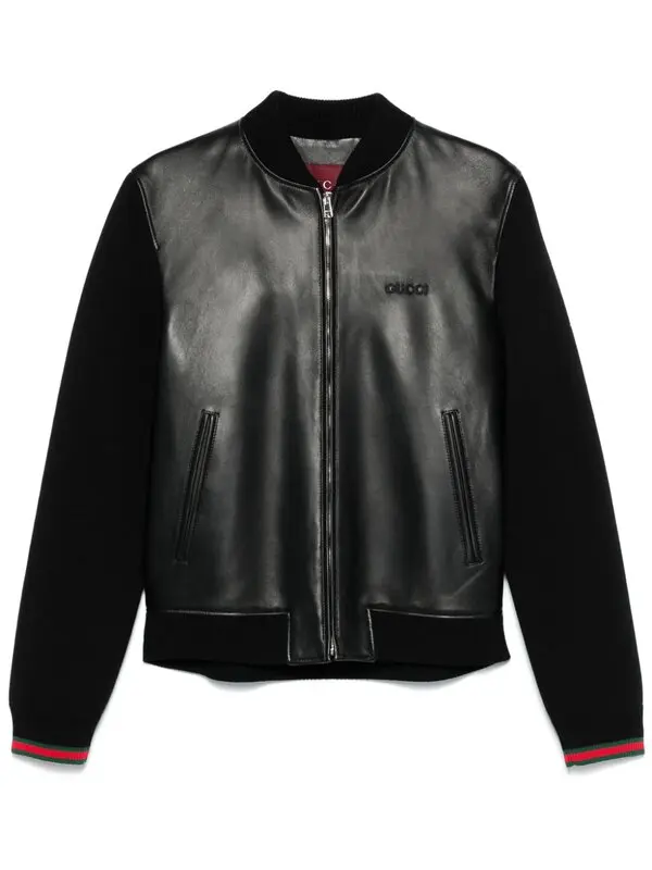 Gucci Leather Bomber Jacket