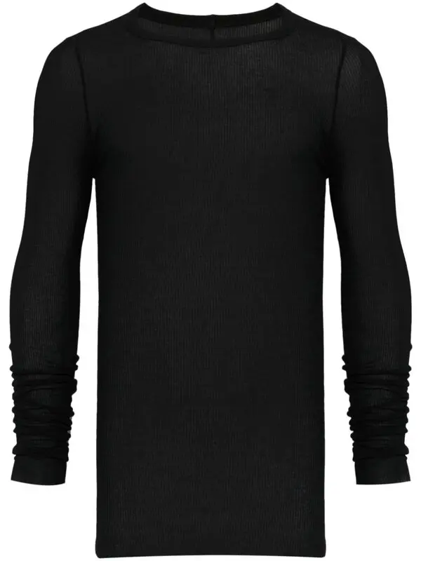 Rick Owens Ribbed T-shirt - Black